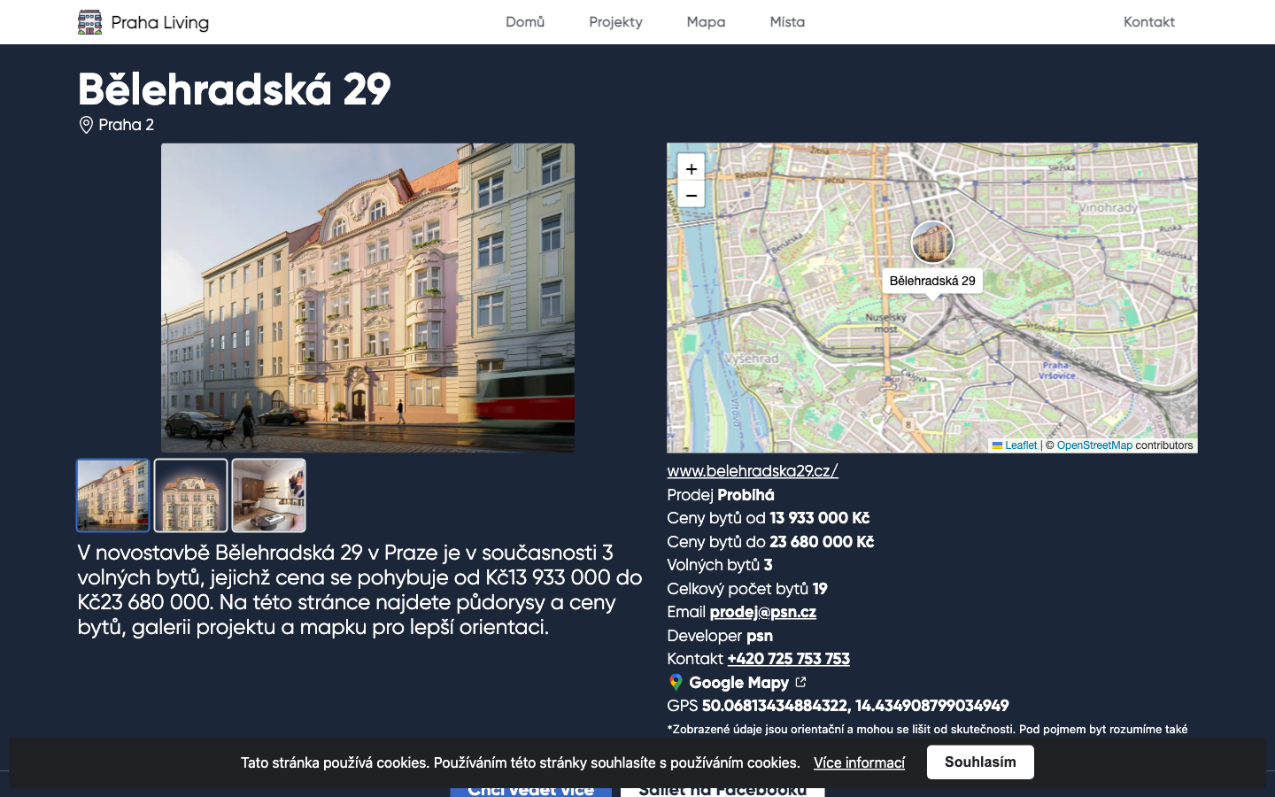 Bělehradská 29 novostavba developerský projekt v Praze | Byty v Praze