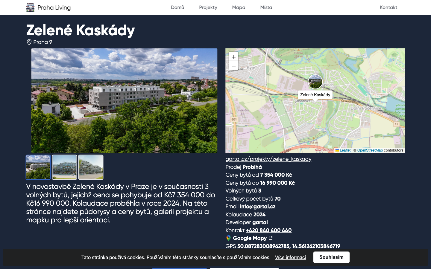 Zelené Kaskády novostavba developerský projekt v Praze | Byty v Praze